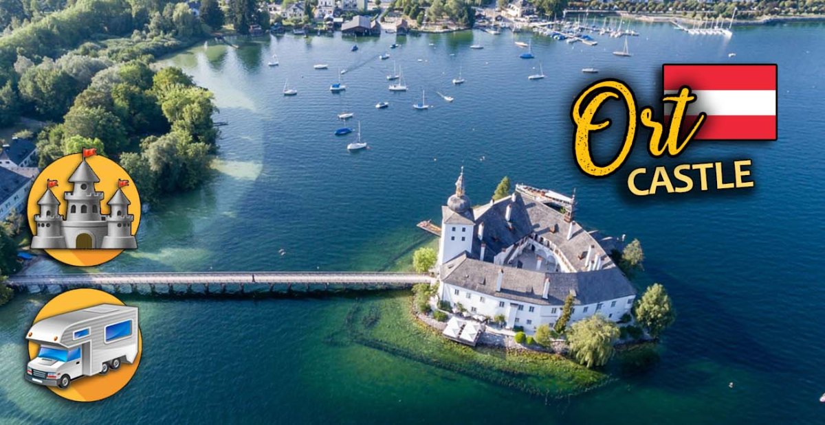 🇦🇹 🏰 CASTLE ORT ~ Framed by beautiful turquoise waters & magestic ...