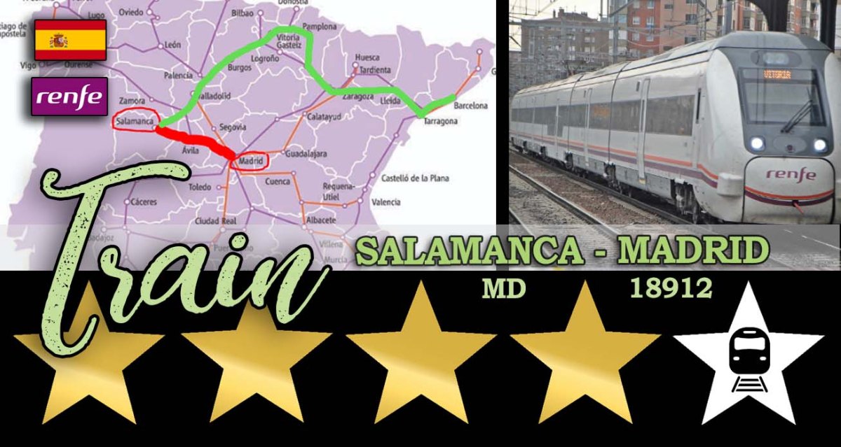 🇪🇸 TRAIN ~ 5. Salamanca -> Madrid-Principe Pio : (Renfe MD 18912) SPAIN ...